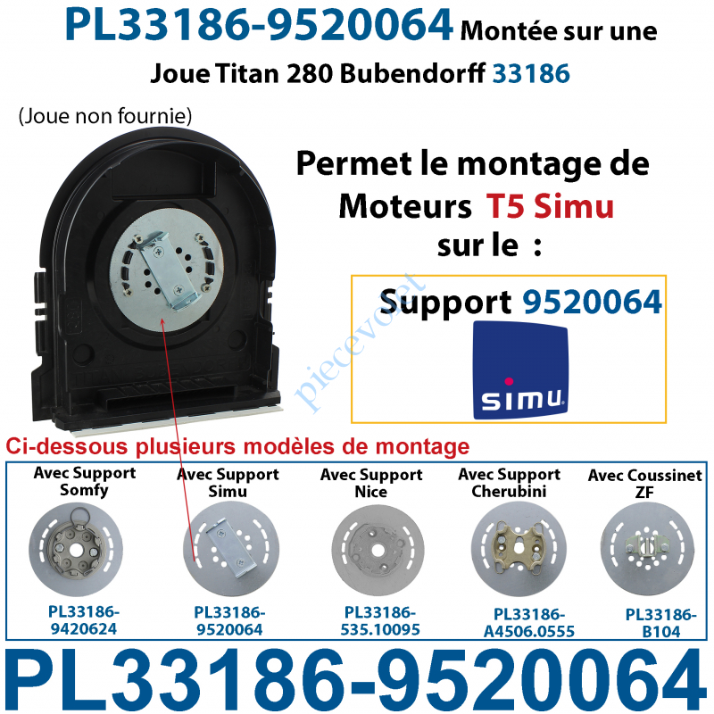 Smpf PL33186-9520064 Plaque Interface pour Joue Titan 28 Bubendorff Réf ...