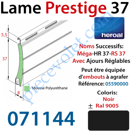 Heroal 071144 Lame Alu Double Paroi Injectée de Mousse de Polyuréthane ...