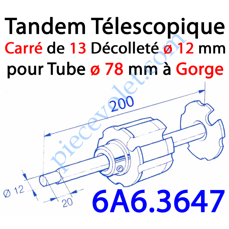 Simbac 6A6.3647 Tandem Av Emb Plast pr ø78 à Gout Ax Car13 Trné ø12 ...