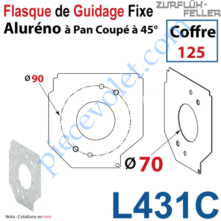 Zurflüh Feller L431C Flasque Fixe Percé ø 70 mm pr Passage Tube pr ...